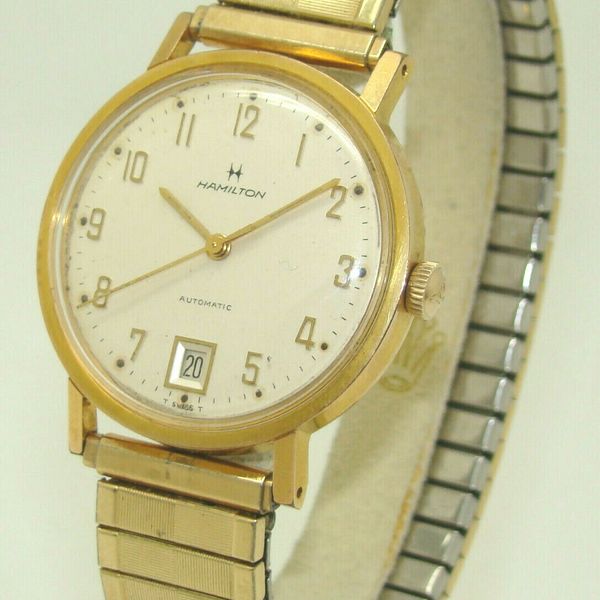 HAMILTON 34mm VINTAGE MEN's GOLD TONE STAINLESS AUTOMATIC Cal. 64A ...