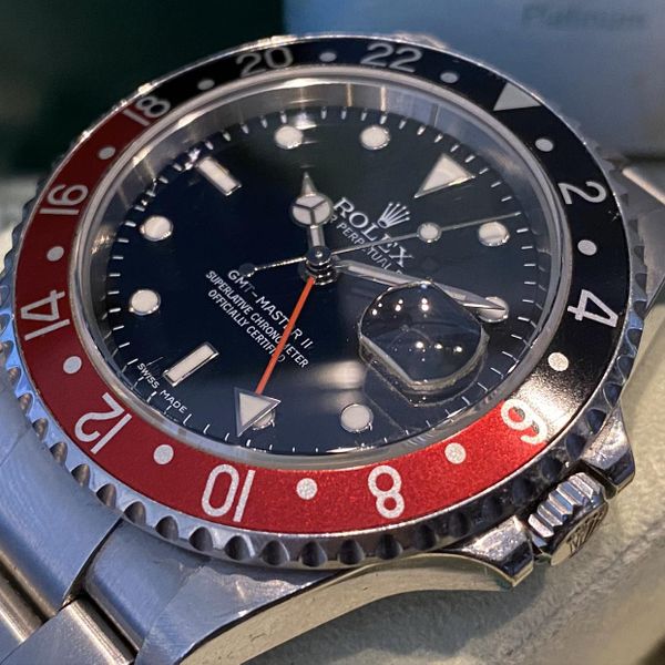 Rolex GMT-MASTER II 16710 Z Stick Dial Coke Complete | WatchCharts ...