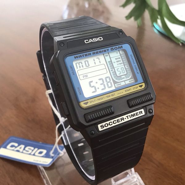 1986 NOS Casio SW-110 Module 512 Soccer Timer Digital Watch - Vintage ...