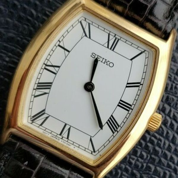 Vintage Classic Seiko Tonneau Case Roman Markers White Dial & New ...