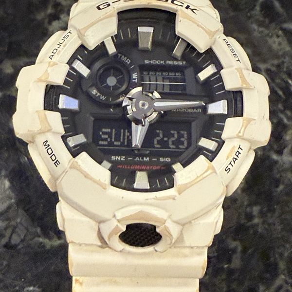 Casio G-Shock GA700 Super Illuminator Ana-Digital 3D White Men's Watch ...