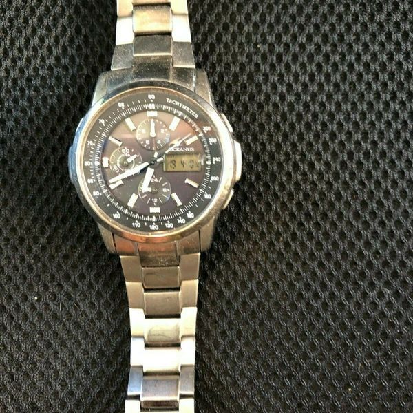 CASIO OCEANUS TITANIUM WAVE CEPTOR WATCH 3732 Glows In Dark (Broken ...