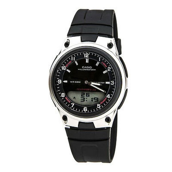 Casio AW-80-1A Original New Black Data Bank Mens Watch AW-80 Analog ...