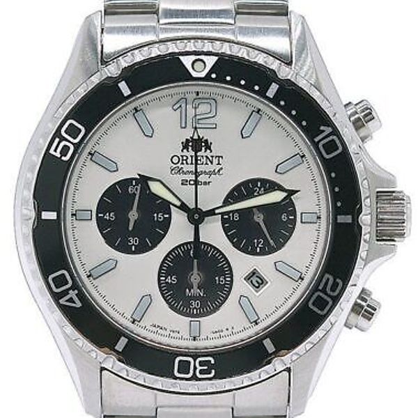 RN-TX0203S Orient Mako Solar Panda Analog Chronograph Men's Watch ...