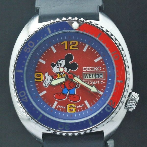 Vintage Seiko Diver's Mickey Mouse Dial 6309 Men Automatic Rotating ...