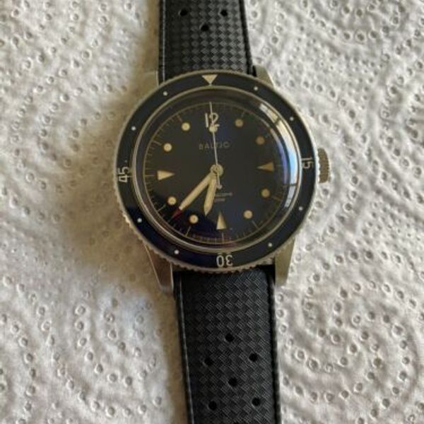 Numbered Baltic Aquascaphe Blue Gilt Dive Watch | WatchCharts