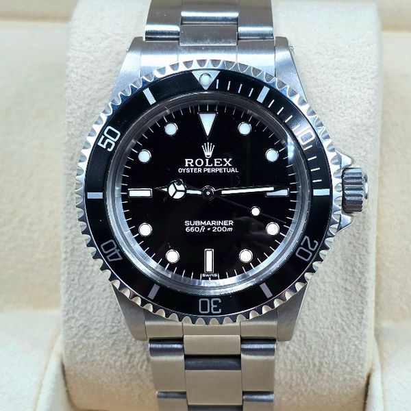 Rolex Submariner pre-ceramic, ref. 5513 “No-Date,” 9.1M serial ~1986 ...