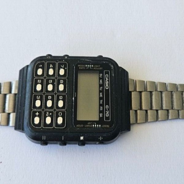 Vintage Casio C-70 Module 133 Calculator Quartz Menâ s Watch For Parts ...