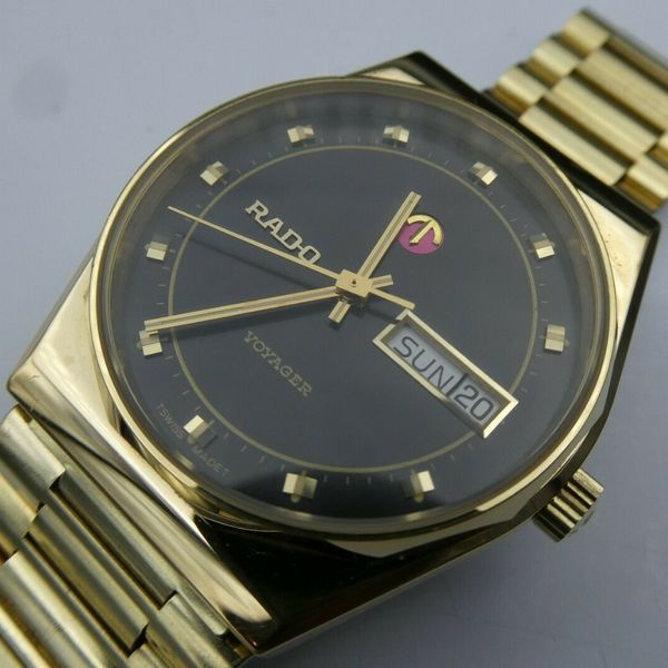 Vintage Rado Voyager Gold Plated Gents Automatic Swiss Made watch ...