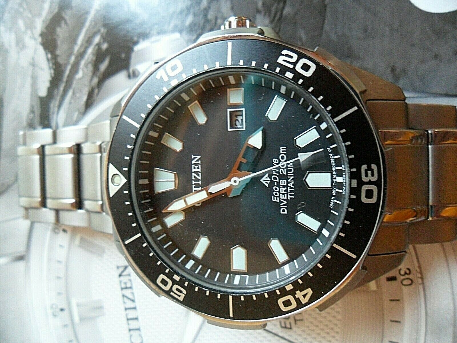 All Titanium Promaster Men's Citizen Eco-Drive 200M Diver's Watch ...
