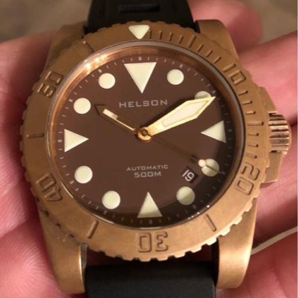 Helson Shark Diver Bronze 42mm LNIB | WatchCharts Marketplace