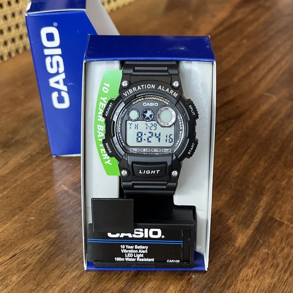 CASIO Vibration Alarm Super Illuminator Resin 47mm Men's Watch W-735H ...