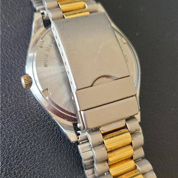 Vintage Seiko 7N43-8199 Stainless Steel Two Tone Mens Quartz Wristwatch ...