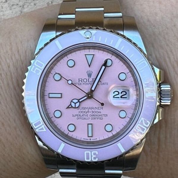 Rolex Submariner 40mm 116610 Ceramic Pink Bezel Insert & Pink Dial ...