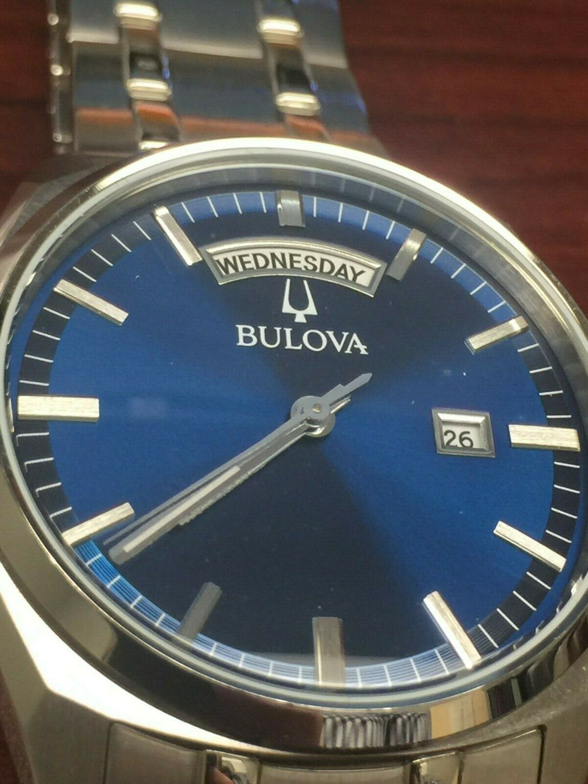 Bulova Classic Blue Dial Stainless Steel Men's Watch 96C125 *sold as IS ...