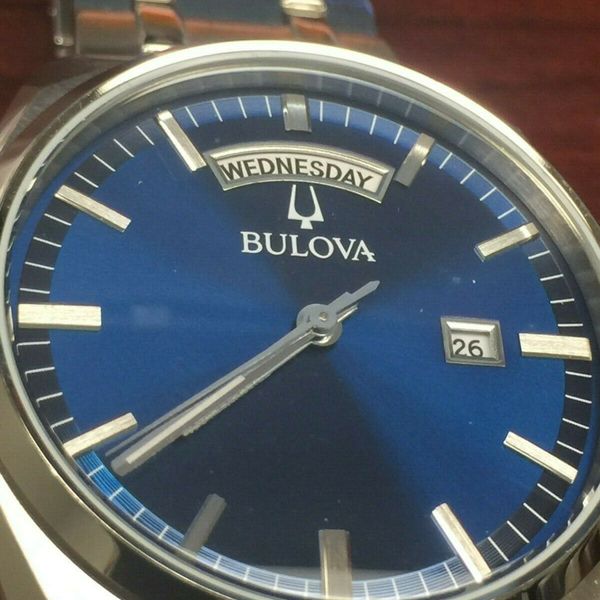 Bulova Classic Blue Dial Stainless Steel Men's Watch 96C125 *sold as IS ...