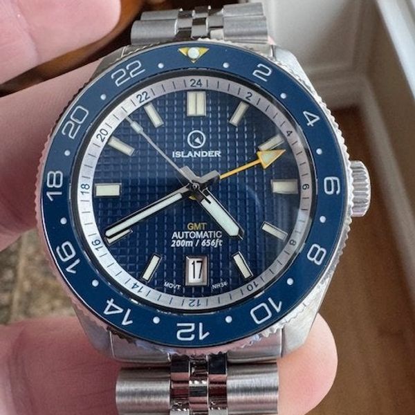 SOLD: Islander GMT blue waffle dial LNIB | WatchCharts Marketplace