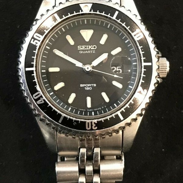 Vintage Seiko 7N82-6A20 Divers Womens 30mm Watch Quartz Sports 150 Non ...