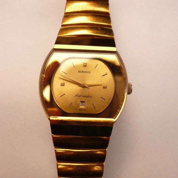 Rado DiaStar 565.0105.3 Automatic Date Golden Dial Swiss Men's wrist ...