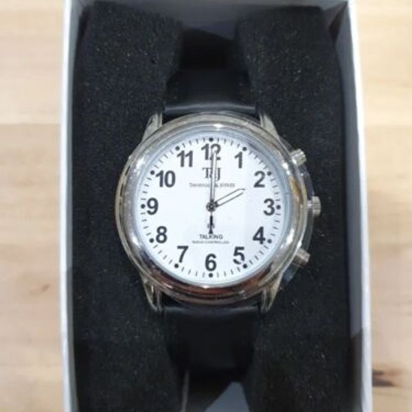 Tavistock and Jones Radio Controlled Men's Talking Watch with Leather ...