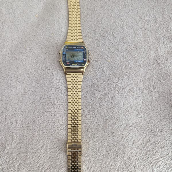 Timex X Pac-Man T80 Digital Watch Gold, Commercial | WatchCharts ...