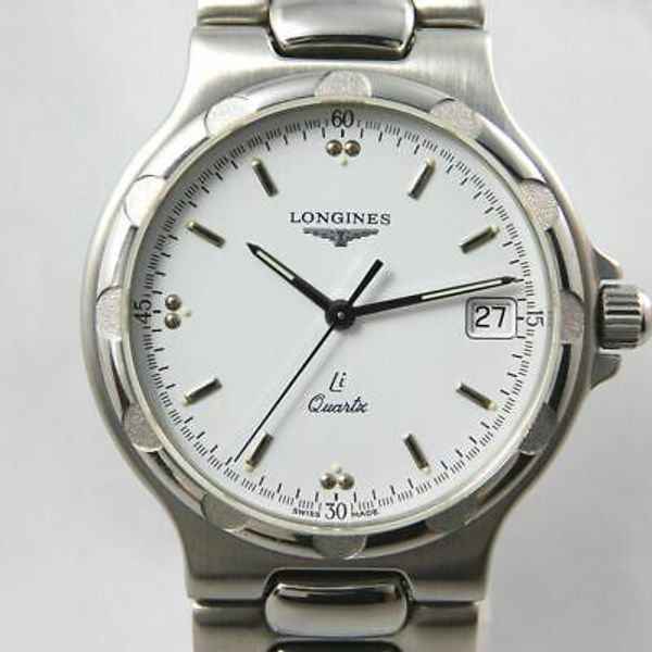 LONGINES CONQUEST Li L1.621.4 DATE MEN'S SILVER VINTAGE WATCH SWISS ...
