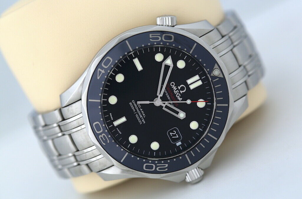 Omega Seamaster Full Size Co-Axial Automatic Watch - Navy Ceramic Bezel ...