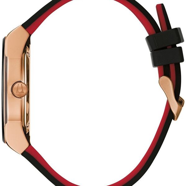 Bulova Futuro Men's Modern Day Calendar Quartz Black Rubber Watch 41 MM ...