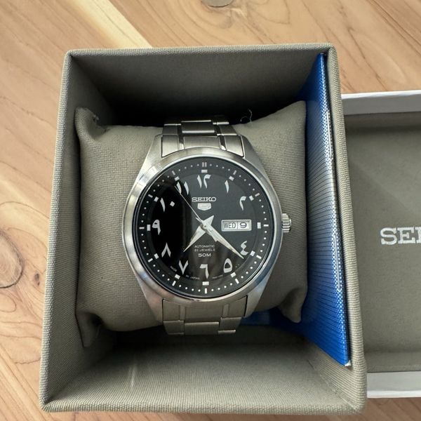 Seiko 5 Automatic Black Arabic Dial Men's Watch | Excellent | Box ...