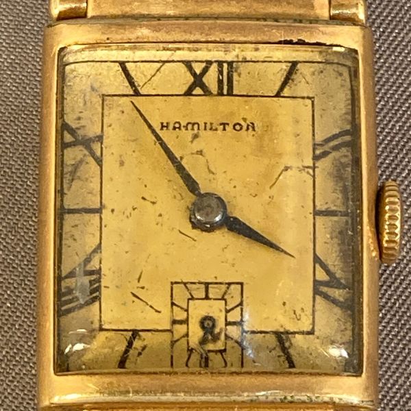 Vintage Hamilton Whilshire Mens Watch 14k Gold Filled for repair or ...