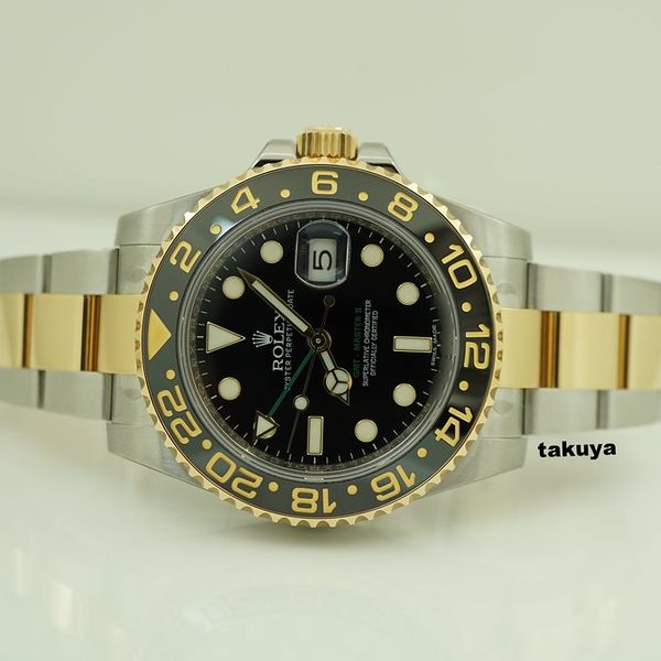 FSOT:BNIB Rolex 116713LN GMT MASTER II CERAMIC 18K YG/SS RANDOM SERIAL ...