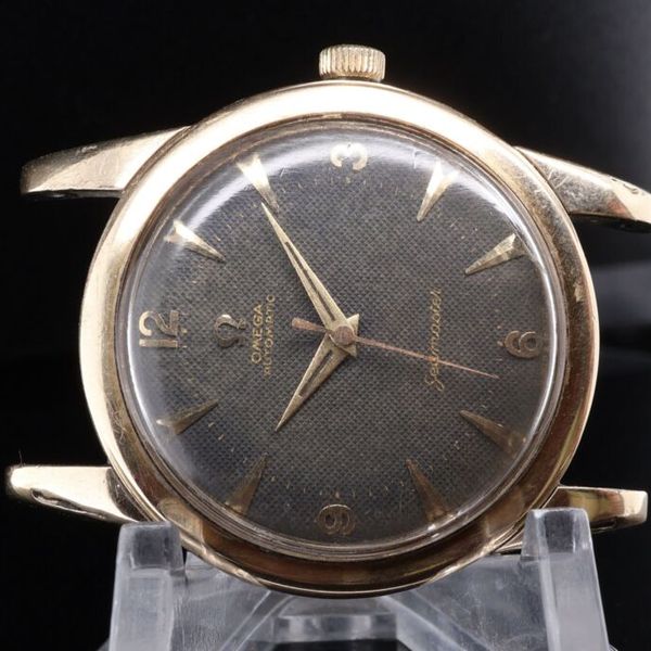 Vintage â 52 Omega Seamaster Black Dial Bumper Auto c.354 Gold Cap ...