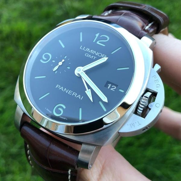 Panerai 320 Luminor 1950 3 Days GMT Stainless Steel PAM00320 Men’s ...
