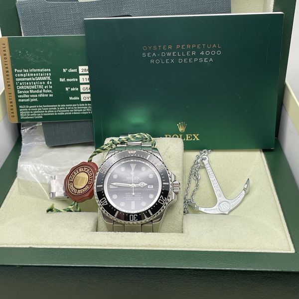 ROLEX 43mm Stainless Steel Sea Dweller Black Mark II Dial CARD 126600 ...