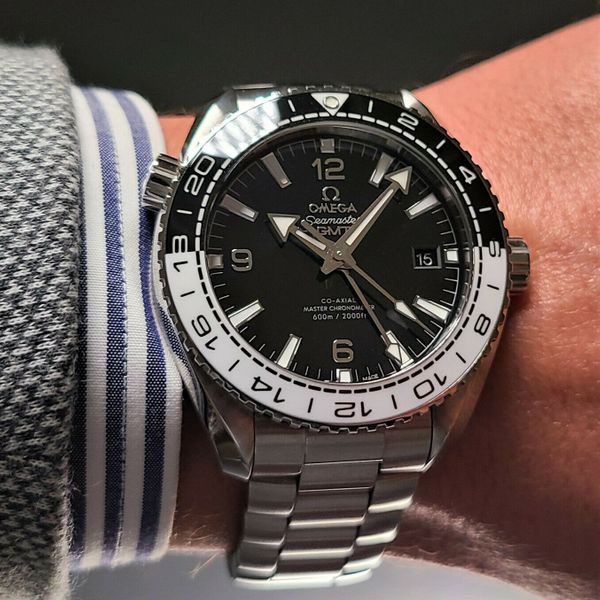 Omega Seamaster Planet Ocean GMT Ceramic Oreo Men's Watch Black Dial ...