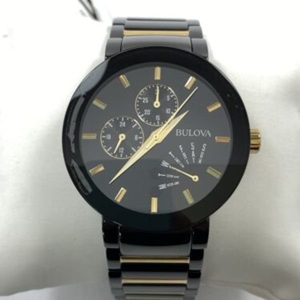 Bulova Modern Futuro Quartz Two Tone Stainless Steel Men's Watch 98C124 ...