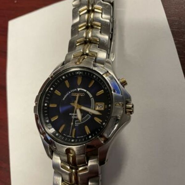 Vintage Mens SEIKO KINETIC WR 100M Automatic watch 5M62-0BT0 ...