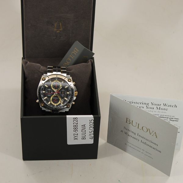 Bulova Precisionist 98B228 Carbon Fiber Dial Two Tone Men's Chronograph ...