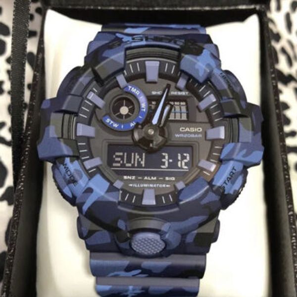 Casio G-Shock Men's Watch Blue Camo- GA-700CM From Japan | WatchCharts