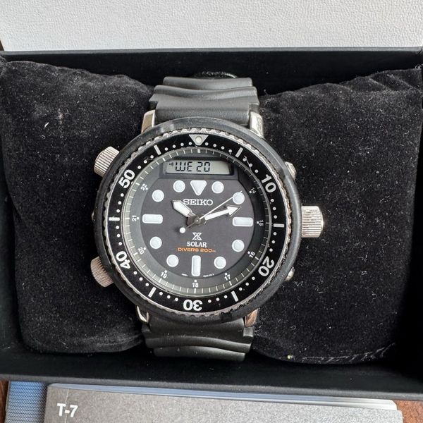 Seiko SNJ025 Arnie SafArnie Predator Prospex Mens Solar Hybrid Ana-Digi ...