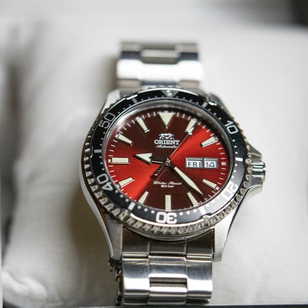 ORIENT KAMASU RED DIAL AUTOMATIC DIVE WATCH WITH SAPPHIRE CRYSTAL #RA ...