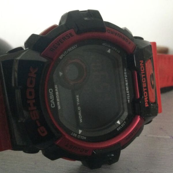 Casio G-Shock WR20BAR Analog Digital Mens Watch Black Red Strap ...