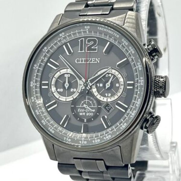 Citizen Nighthawk CA4377-53H Eco-Drive Black Steel Chronograph Men’s ...