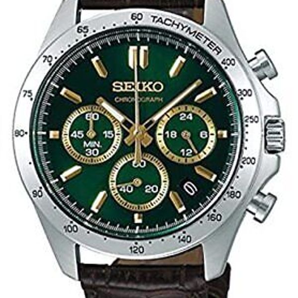 SEIKO Spirit SBTR017 Green Chronograph Quartz Leather band Men Watch New in Box | WatchCharts ...