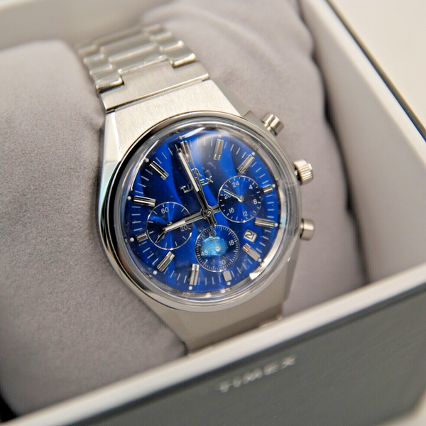 Q Timex Falcon Eye Chronograph 40mm Stainless Steel Bracelet Watch ...