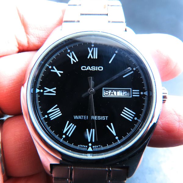 MTP-V006 Casio Daydate Black Dial Quartz Men Watch | WatchCharts Marketplace