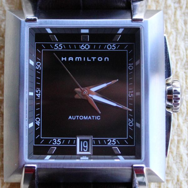 SOLD Hamilton Trent Square Wrist Watch Full Kit | WatchCharts Marketplace