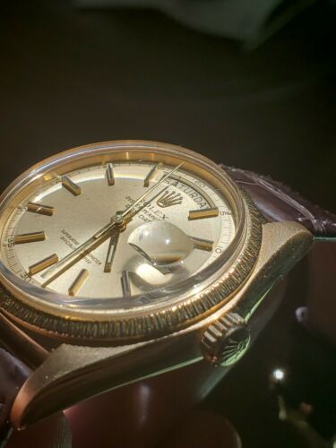 Rolex President Day-Date Bark Bezel 18078 with Rolex Alligator Strap ...