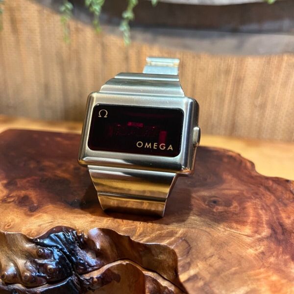 Vintage mens Omega digital watch model 1600 14k filled (as is ...