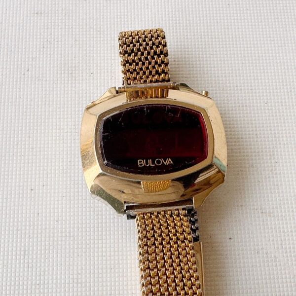 Vintage Bulova Women's LED Quartz Watch 28mm Dial, Not Running ...